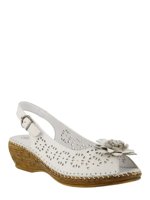 SPRING STEP SHOES Belford Slingback Sandal - White Leather