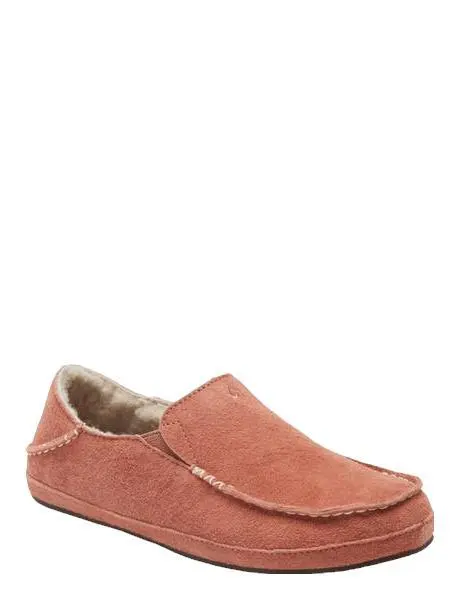 Olukai Nohea Nubuck Slipper - Cedarwood/cedarwood Leather
