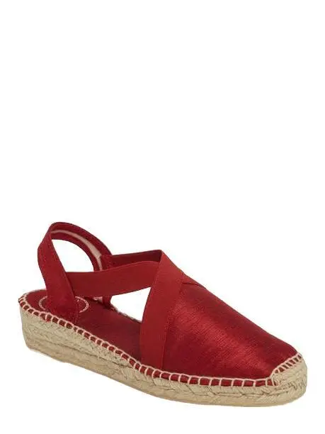 TONI PONS Vic Espadrille Slingback Sandal - Red Fabric