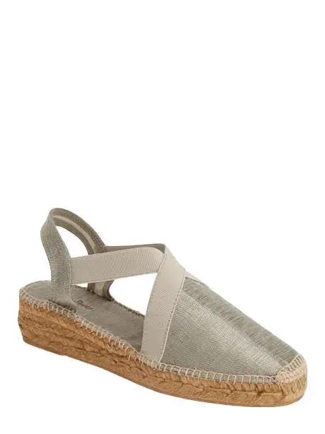 TONI PONS Vic Espadrille Slingback Sandal - Silver Fabric