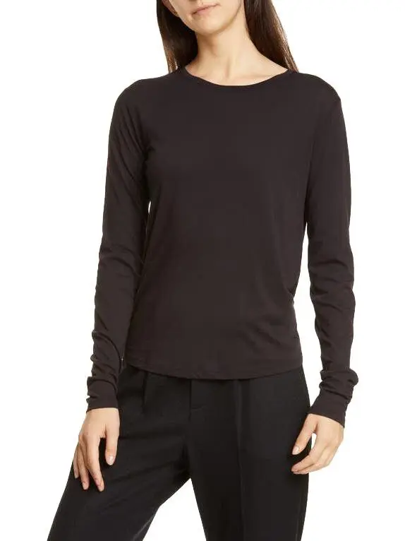 Vince Essential Long Sleeve Crewneck Tee - Black