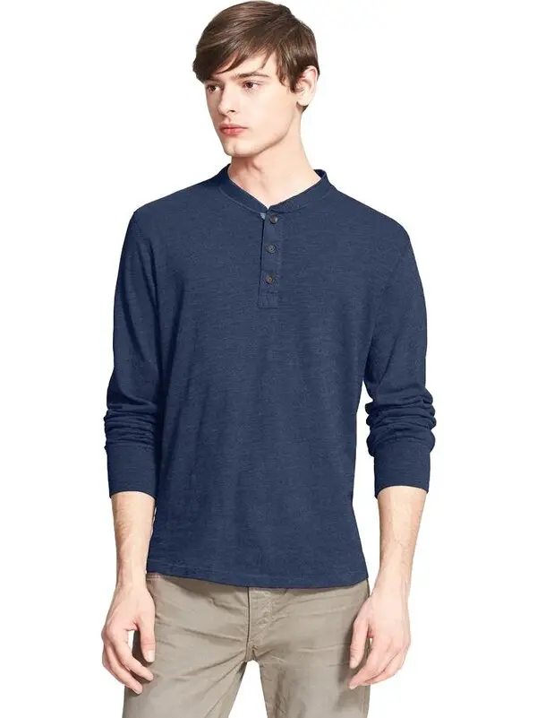 Rag & Bone Classic Slim Fit Henley - Indigo