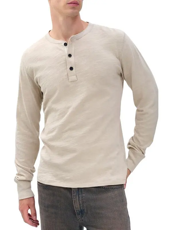 Rag & Bone Classic Slim Fit Henley - Stonewall
