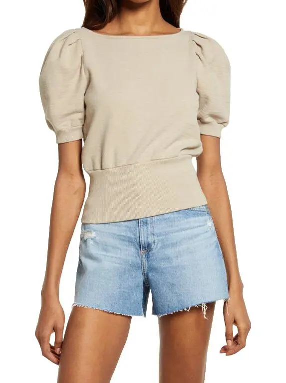 Ag Walker Puff Sleeve Top - Dry Dust