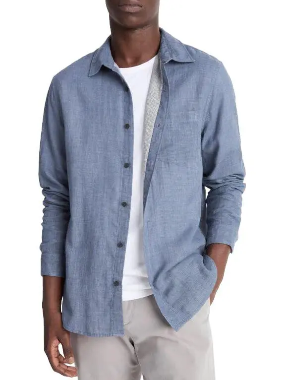 Vince Regular Fit Double Face Button-up Shirt - Chambray