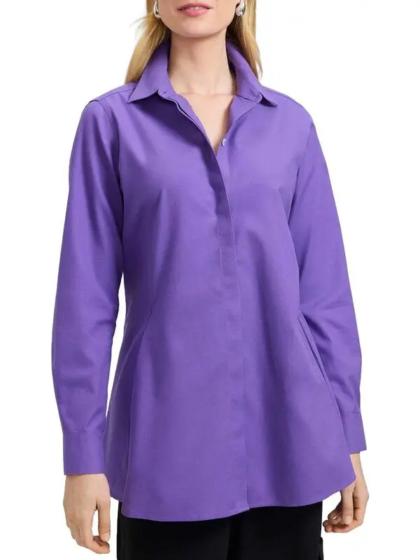 Foxcroft Cici Non-iron Tunic Blouse - Royal Purple