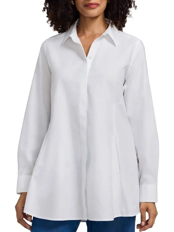 Foxcroft Cici Non-iron Tunic Blouse - White