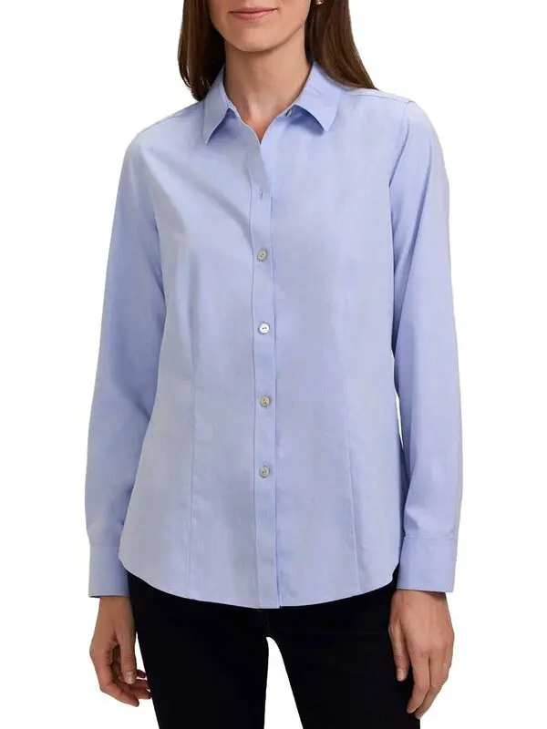 Foxcroft Dianna Non-iron Cotton Shirt - Blue Wave