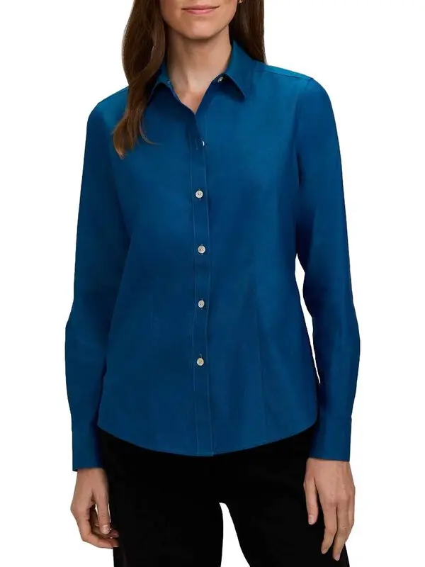 Foxcroft Dianna Non-iron Cotton Shirt - Teal Green