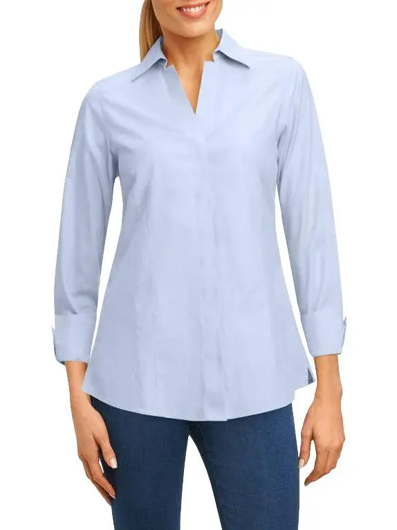 Foxcroft Taylor Fitted Non-iron Shirt - Bluewavednu