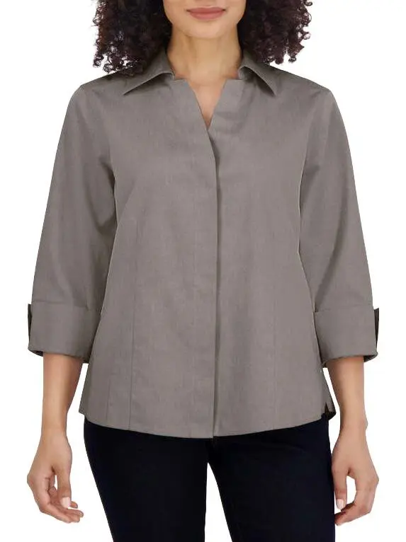 Foxcroft Taylor Fitted Non-iron Shirt - Charcoal