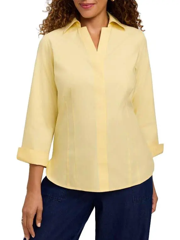Foxcroft Taylor Fitted Non-iron Shirt - Lemon Yellow