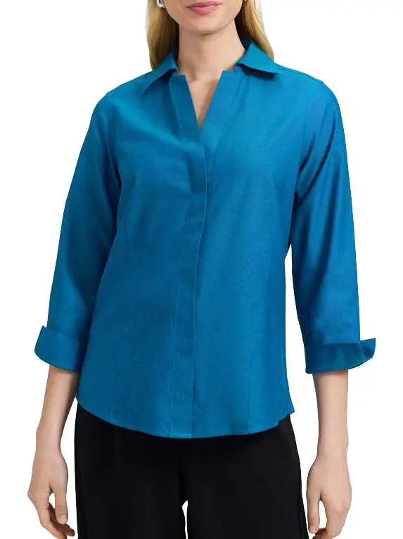 Foxcroft Taylor Fitted Non-iron Shirt - Teal