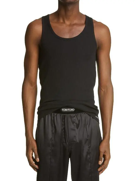 TOM FORD Ribbed Muscle Tank - Black