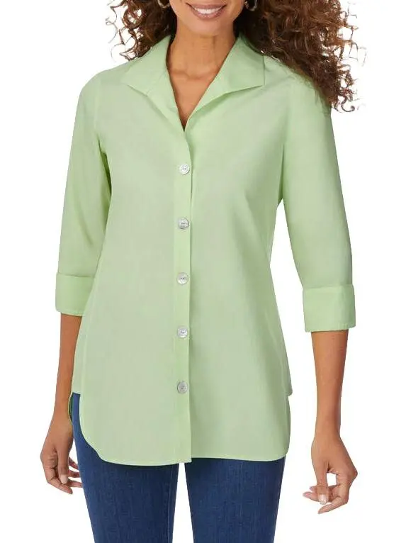 Foxcroft Pandora Non-iron Cotton Shirt - Sage Garden
