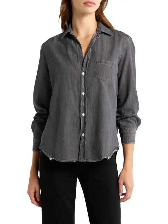 Frank & Eileen Eileen Relaxed Shirt - Blackout Stonewashed Denim