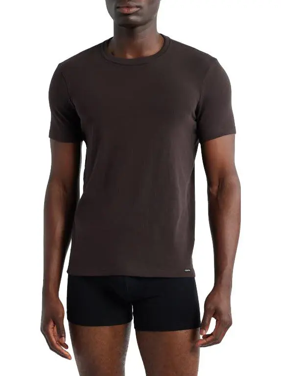 TOM FORD Cotton Jersey Crewneck T-shirt - Dark Chocolate