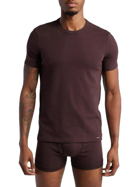 TOM FORD Cotton Jersey Crewneck T-shirt - Viola Medio Unito