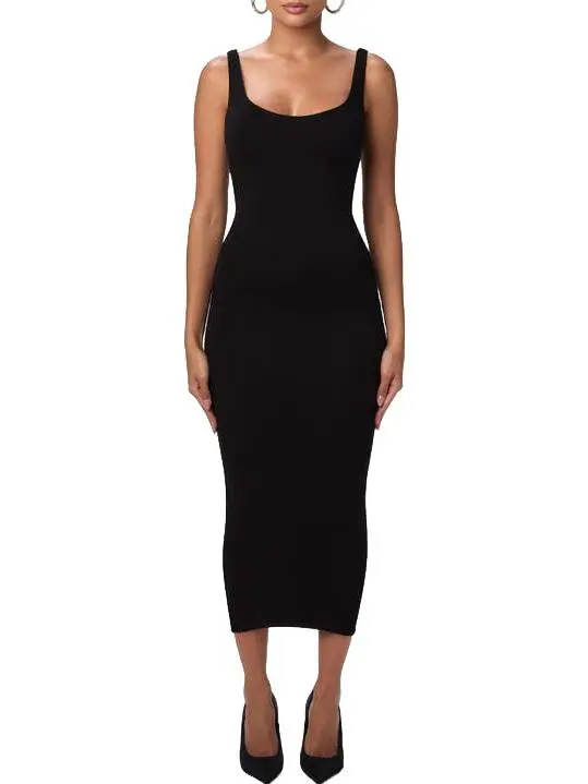 Naked Wardrobe Nw Sculpt Tank Midi Dress - Black