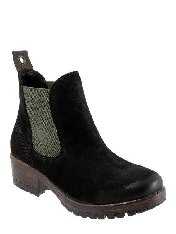 BUENO Florida Chelsea Boot - Black Nubuck/ Khaki