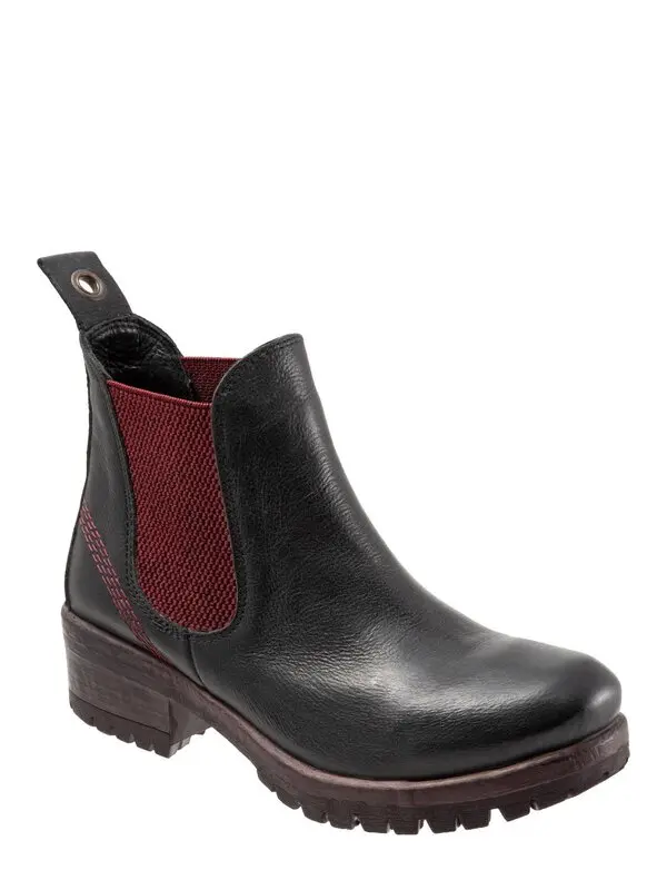 BUENO Florida Chelsea Boot - Black/ Red Knit
