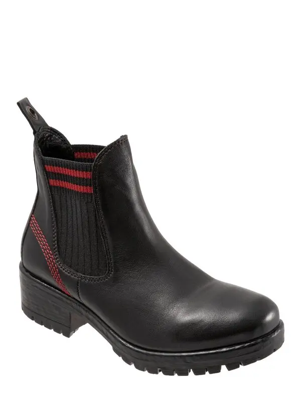 BUENO Florida Chelsea Boot - Black/ Red Knit