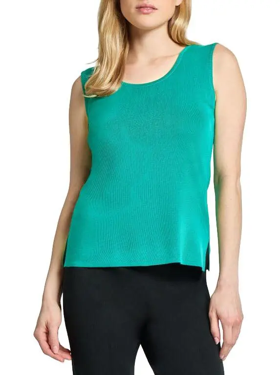 Ming Wang Scoop Neck Tank - Emerald Awe