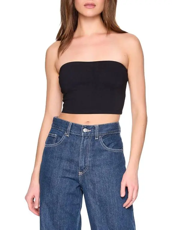 Susana Monaco Core Crop Tube Top - Black