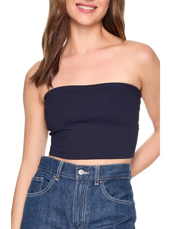 Susana Monaco Core Crop Tube Top - Midnight