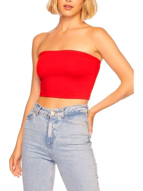 Susana Monaco Core Crop Tube Top - Perfect Red