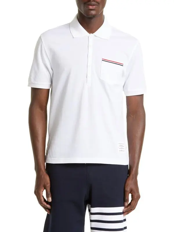 Thom Browne Pocket Polo - 100 - White