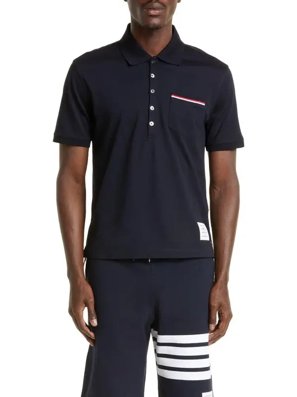 Thom Browne Pocket Polo - 415 - Navy