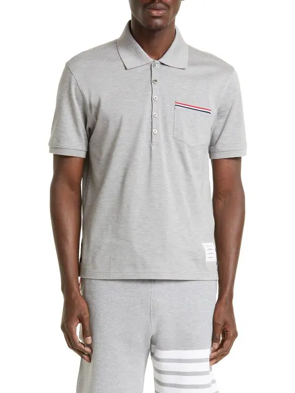 Thom Browne Pocket Polo - Light Grey