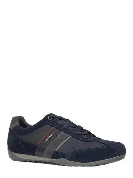 Geox Wells Lace-up Sneakers - Navy/dk Burgundy