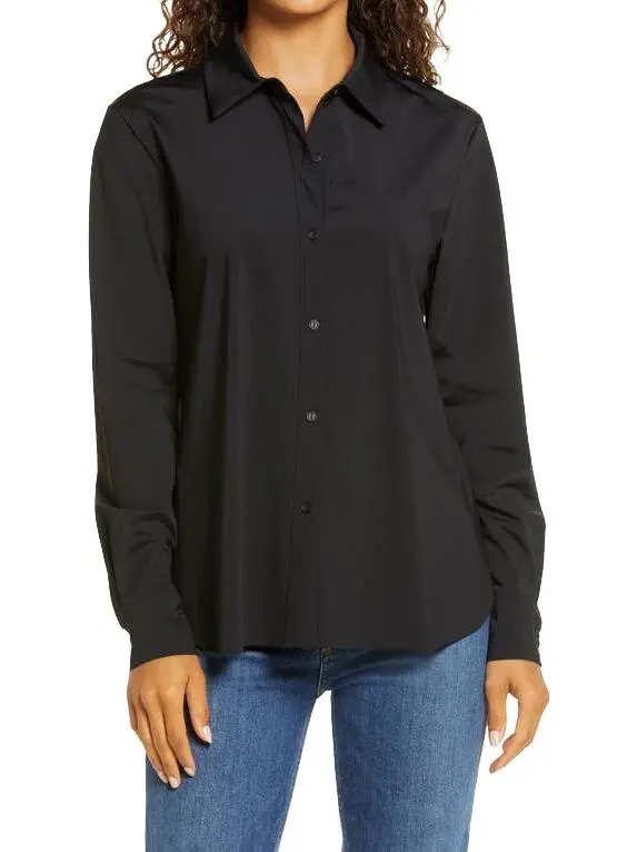 Lyssé Essentials Connie Slim Fit Button-up Shirt - Black