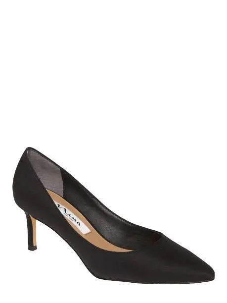 Nina Pointed Toe Pump - Black Fabric