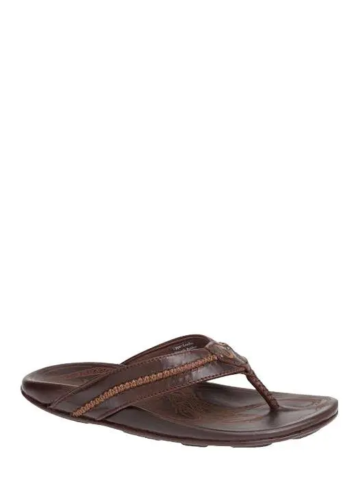 Olukai Mea Ola Flip Flop - Dark Java / Dark Java