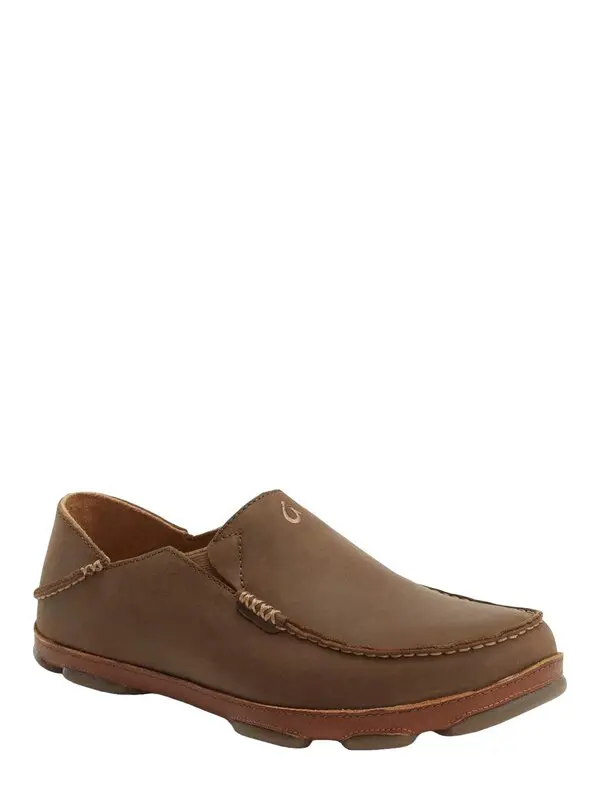 Olukai Moloa Leather Slip-on Loafer - Ray/ Toffee