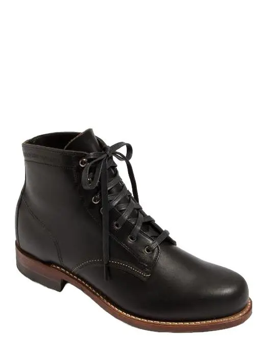 Wolverine 1000 Mile Plain Toe Boot - Black