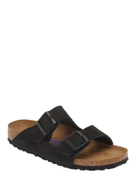 BIRKENSTOCK Arizona Soft Footbed Slide Sandal - Black Suede