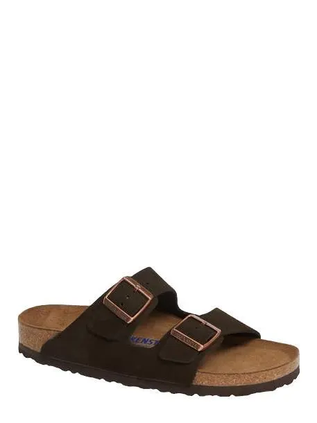 BIRKENSTOCK Arizona Soft Footbed Slide Sandal - Mocha Suede