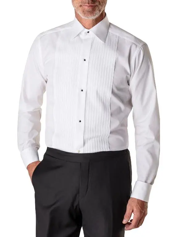 Eton Contemporary Fit Pleated Bib Tuxedo Shirt - White