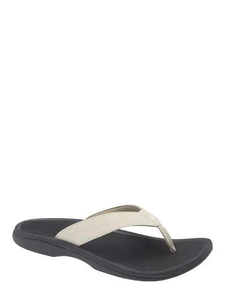 Olukai Ohana Flip Flop - Ecru/black