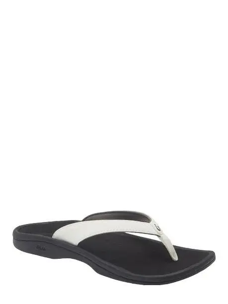 Olukai Ohana Flip Flop - White Sand/black