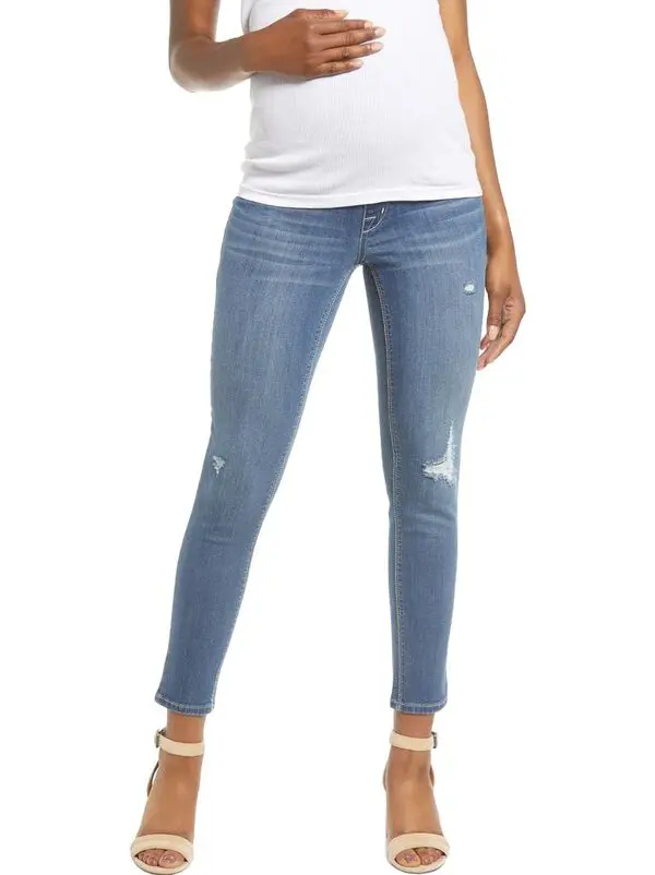 1822 Denim Distressed Ankle Maternity Skinny Jeans - Christina