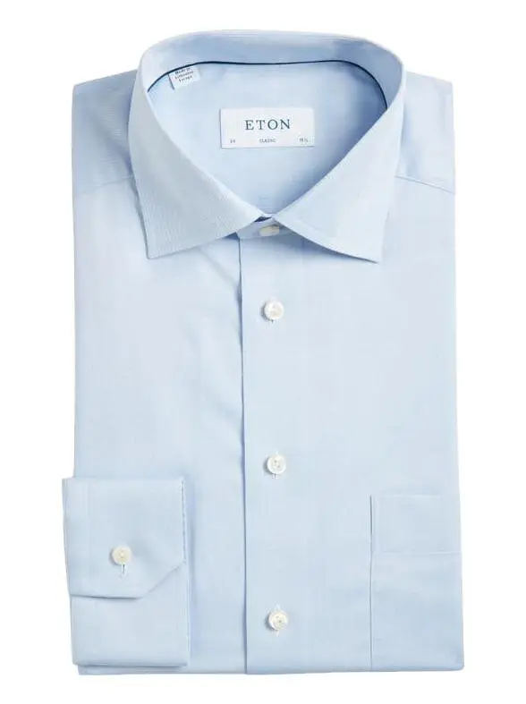 Eton Classic Fit Solid Dress Shirt - Light Pastel Blue