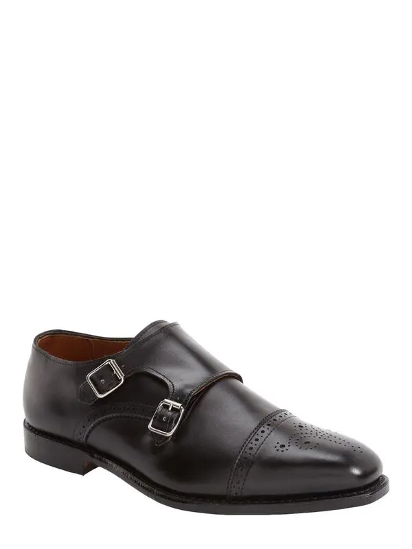 Allen Edmonds St. Johns Double Monk Strap Shoes - Black Leather