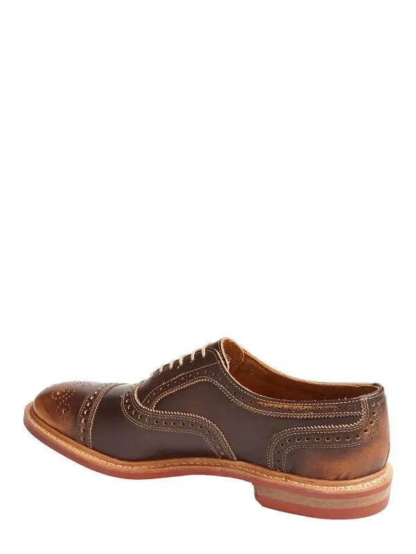 Allen Edmonds Strandmok Cap-toe Oxford - Brown Leather