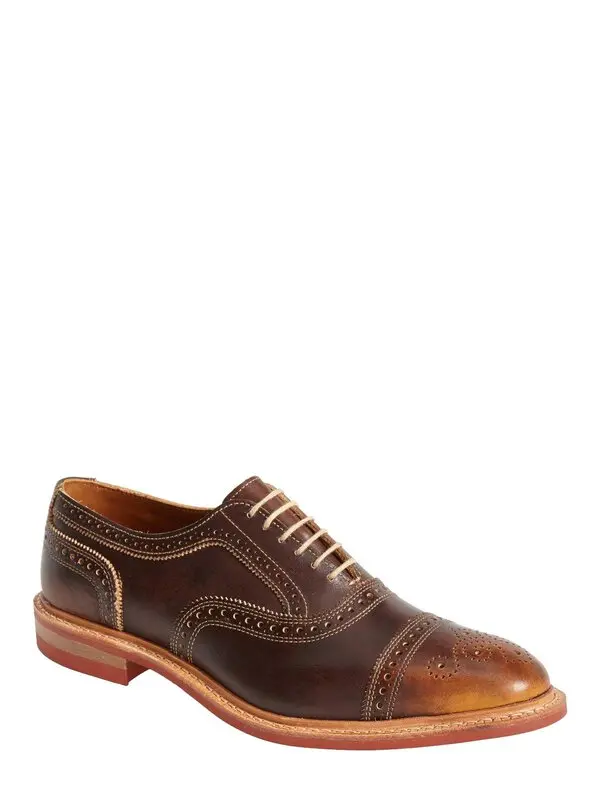 Allen Edmonds Strandmok Cap-toe Oxford - Brown Leather