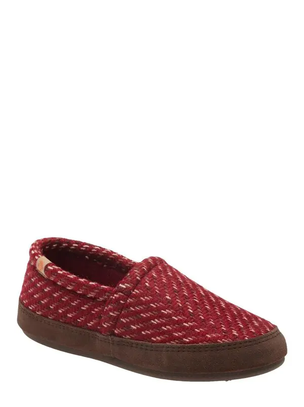 Acorn Moc Slipper - Garnet Woven Tweed